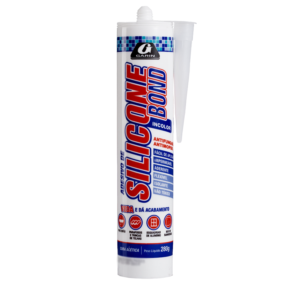 SILICONE BOND ACETICO INCOLOR 280G GARIN SAC-280