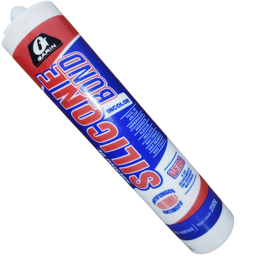 ADESIVO / SILICONE ACETICO INCOLOR BOND 250G GARIN