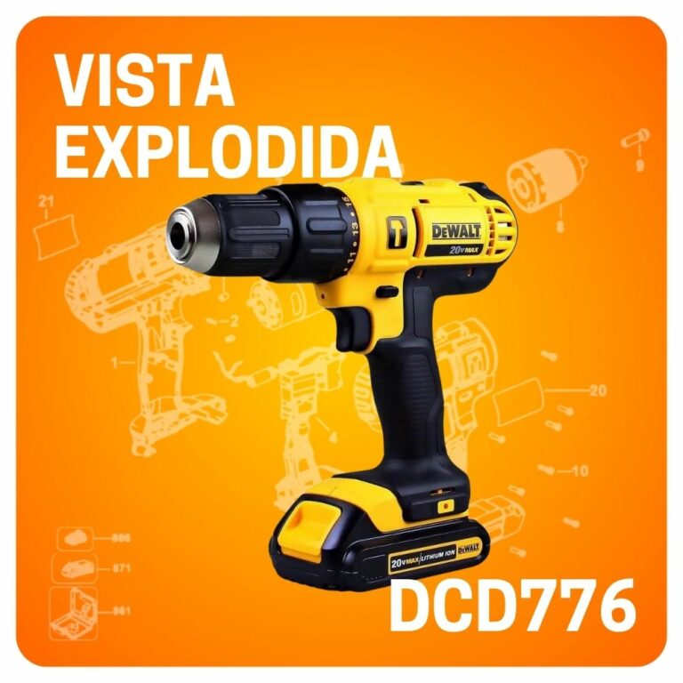 Vista explodida - Parafusad/Furadeira DeWalt DCD776-BR