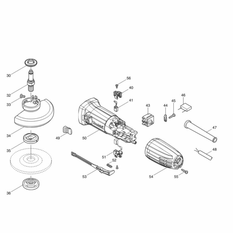 Vista explodida - Peças de reposição esmerilhadeira GA4530